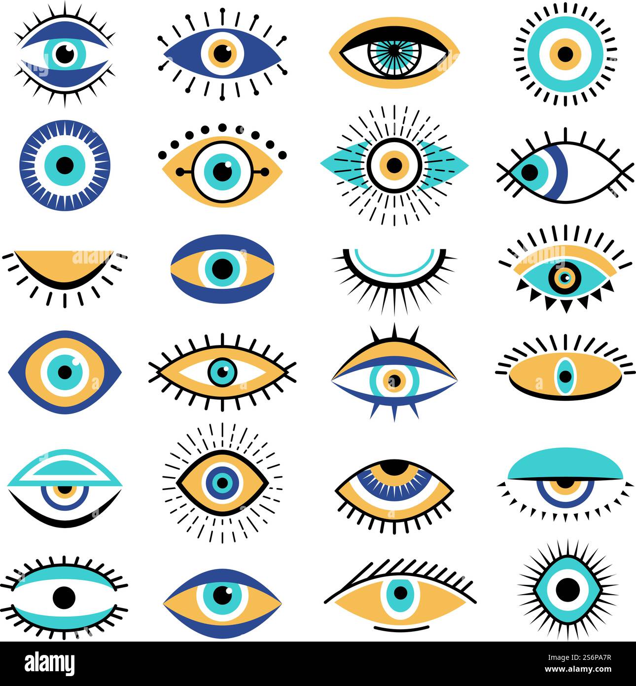 Evil eyes symbols. Illuminati tattoo graphic sketch hipster ethnic ...
