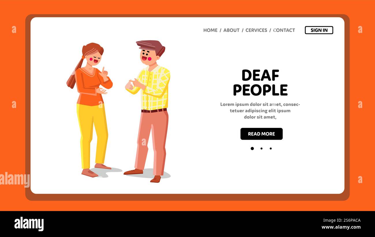 Deaf people Commubication. Hearing language sign. Mute person ...