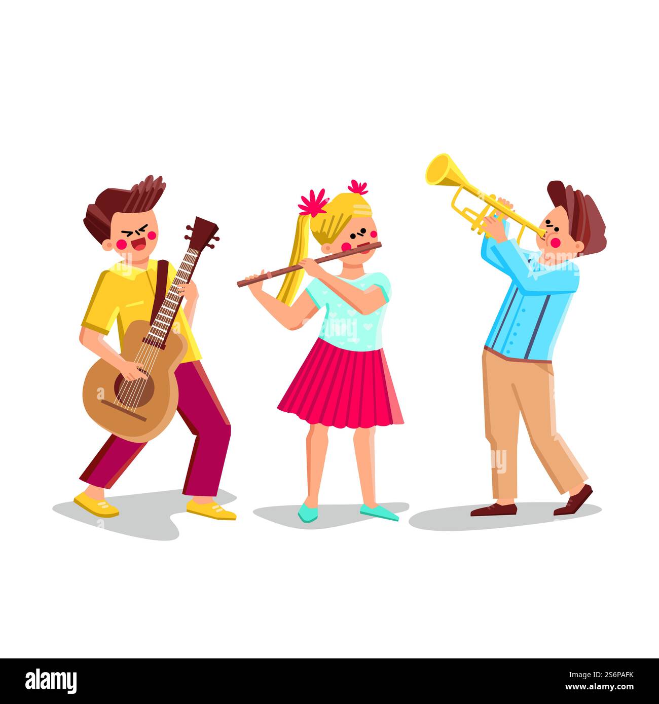 orchestra children band. kid orchestra group. school musician class ...