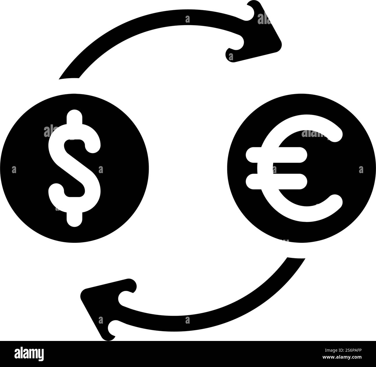 currency exchange glyph icon vector. currency exchange sign. isolated ...