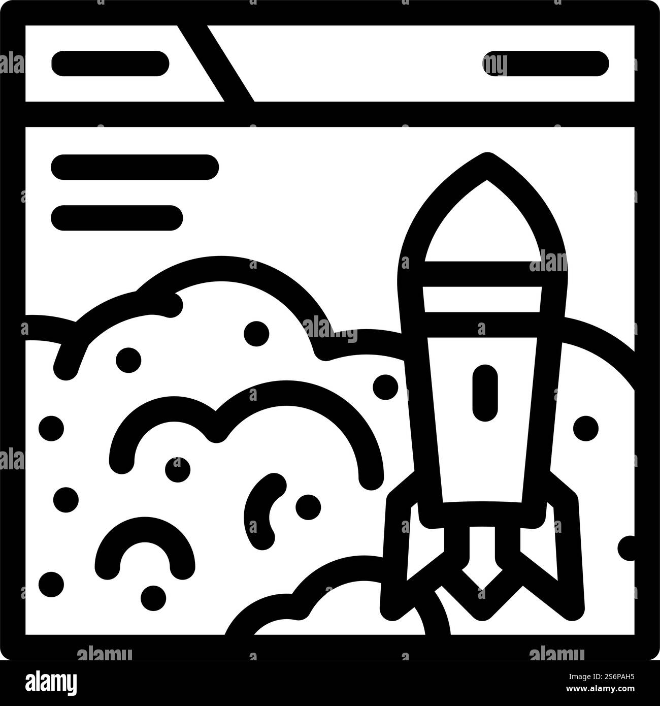 launch startup line icon vector. launch startup sign. isolated contour ...