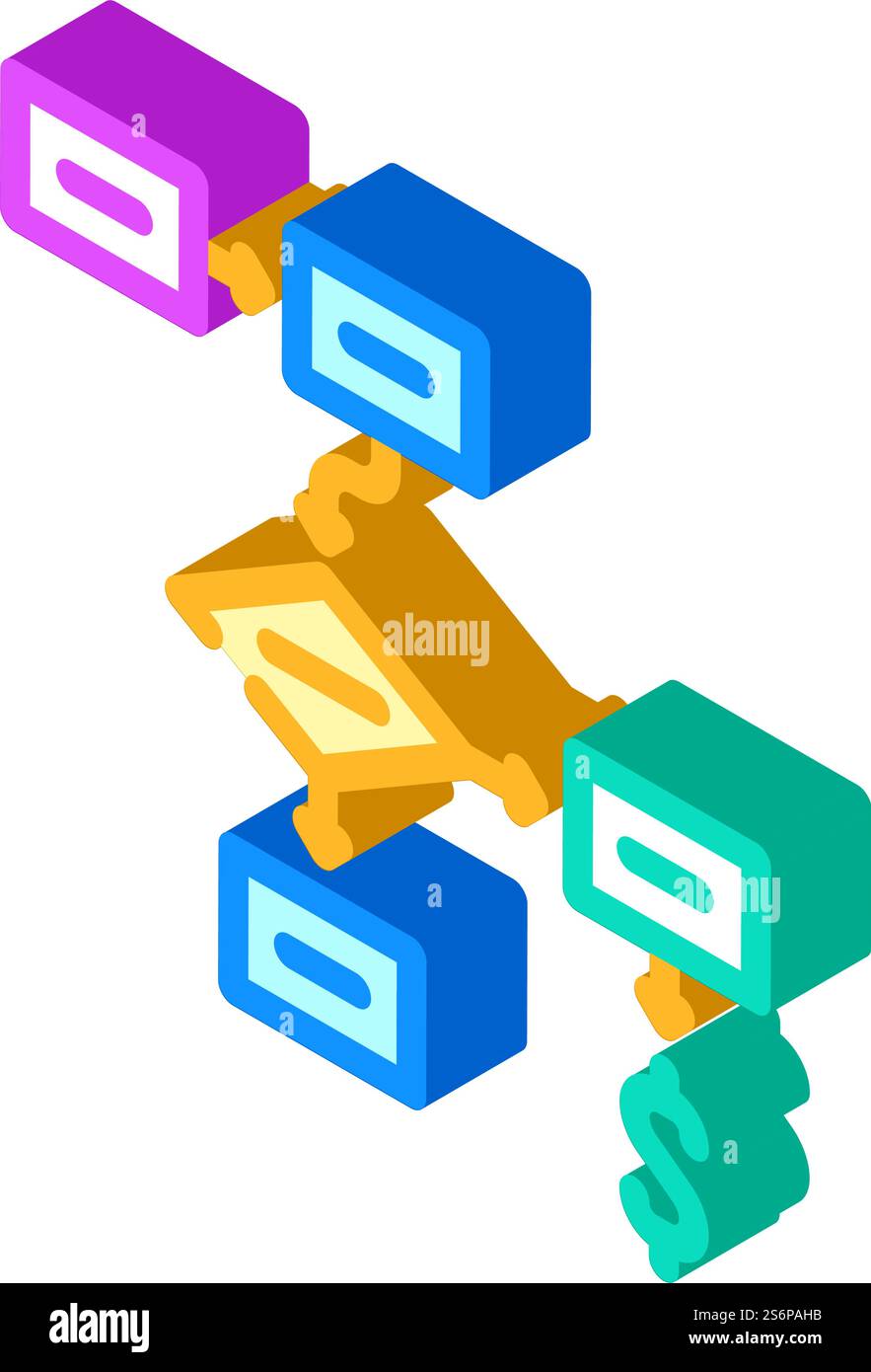 business process isometric icon vector. business process sign. isolated symbol illustration ...