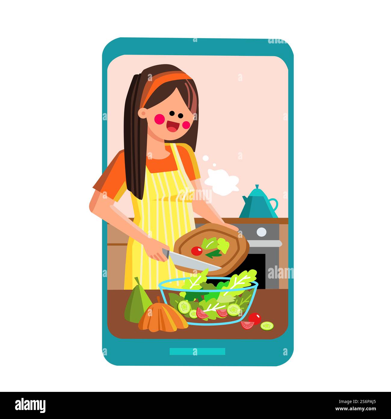 online recipe woman. kitchen online recipe app. cooking digital video ...