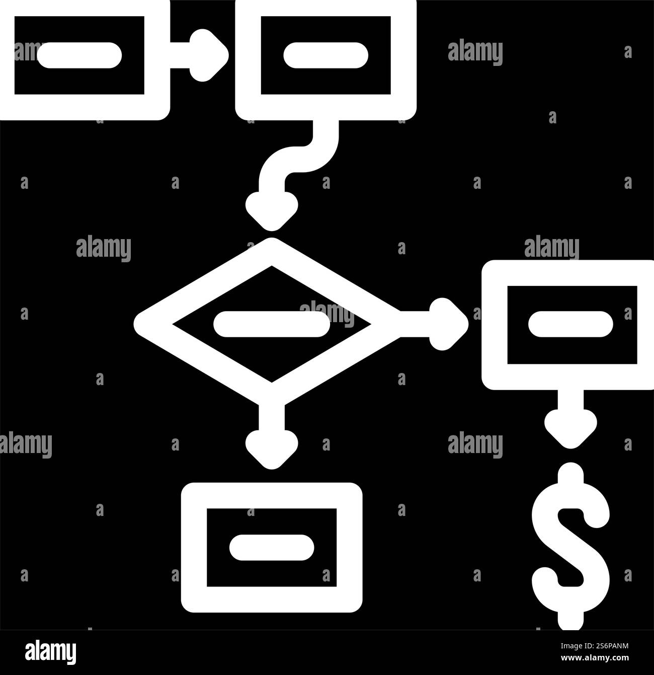 business process glyph icon vector. business process sign. isolated ...