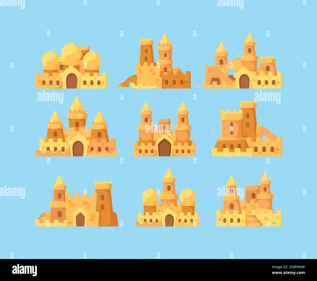 Sandcastles for kids. Vacation activities children builders making ...