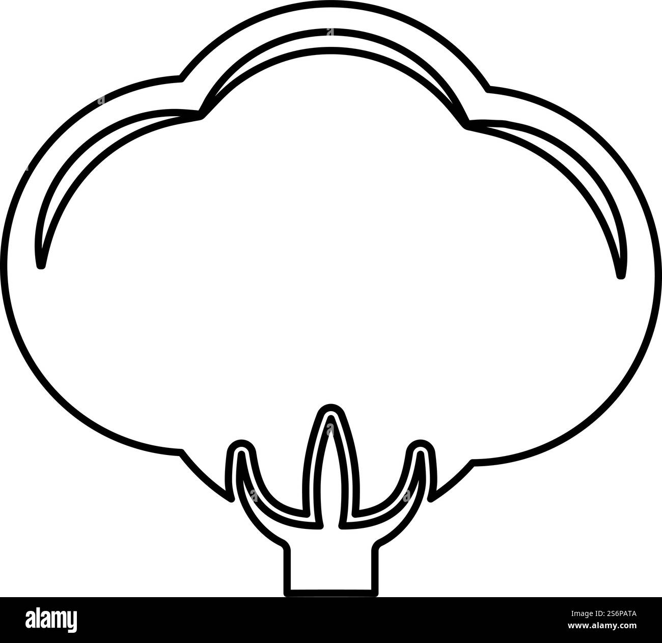 Cotton contour outline icon black color vector illustration flat style ...