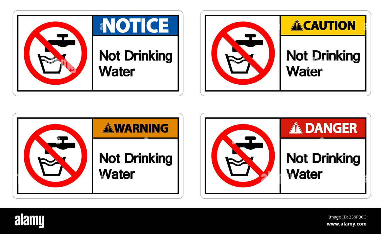 Caution Not Drinking Water Sign Stock Vector Image & Art - Alamy