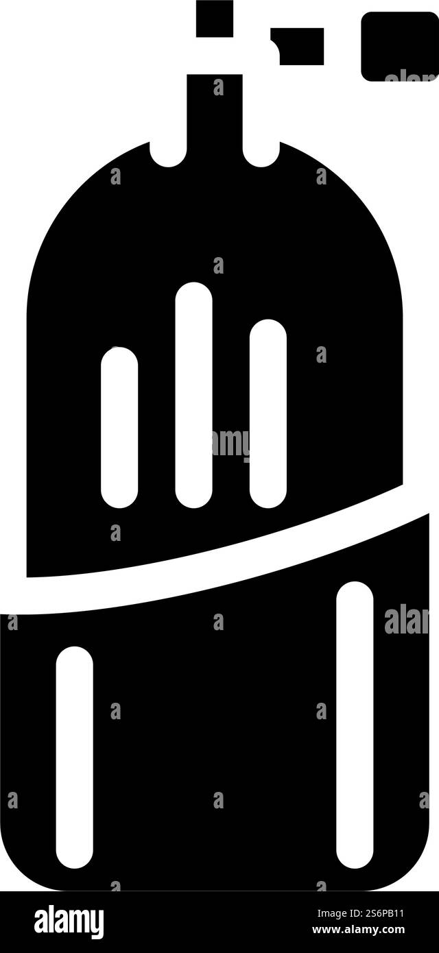 oxygen cylinder glyph icon vector. oxygen cylinder sign. isolated ...