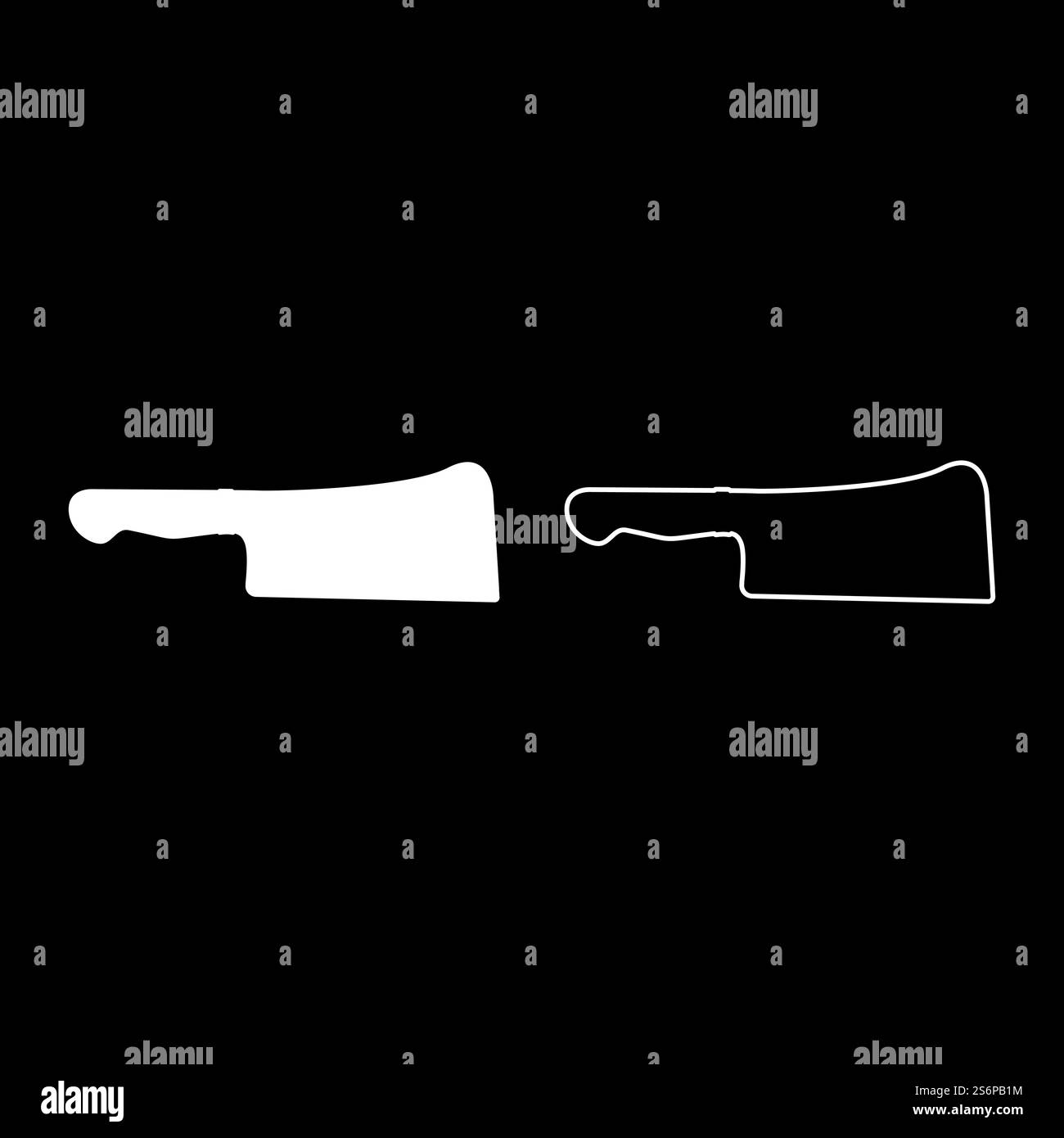 Meat knife Cleaver kitchen icon white color vector illustration flat ...