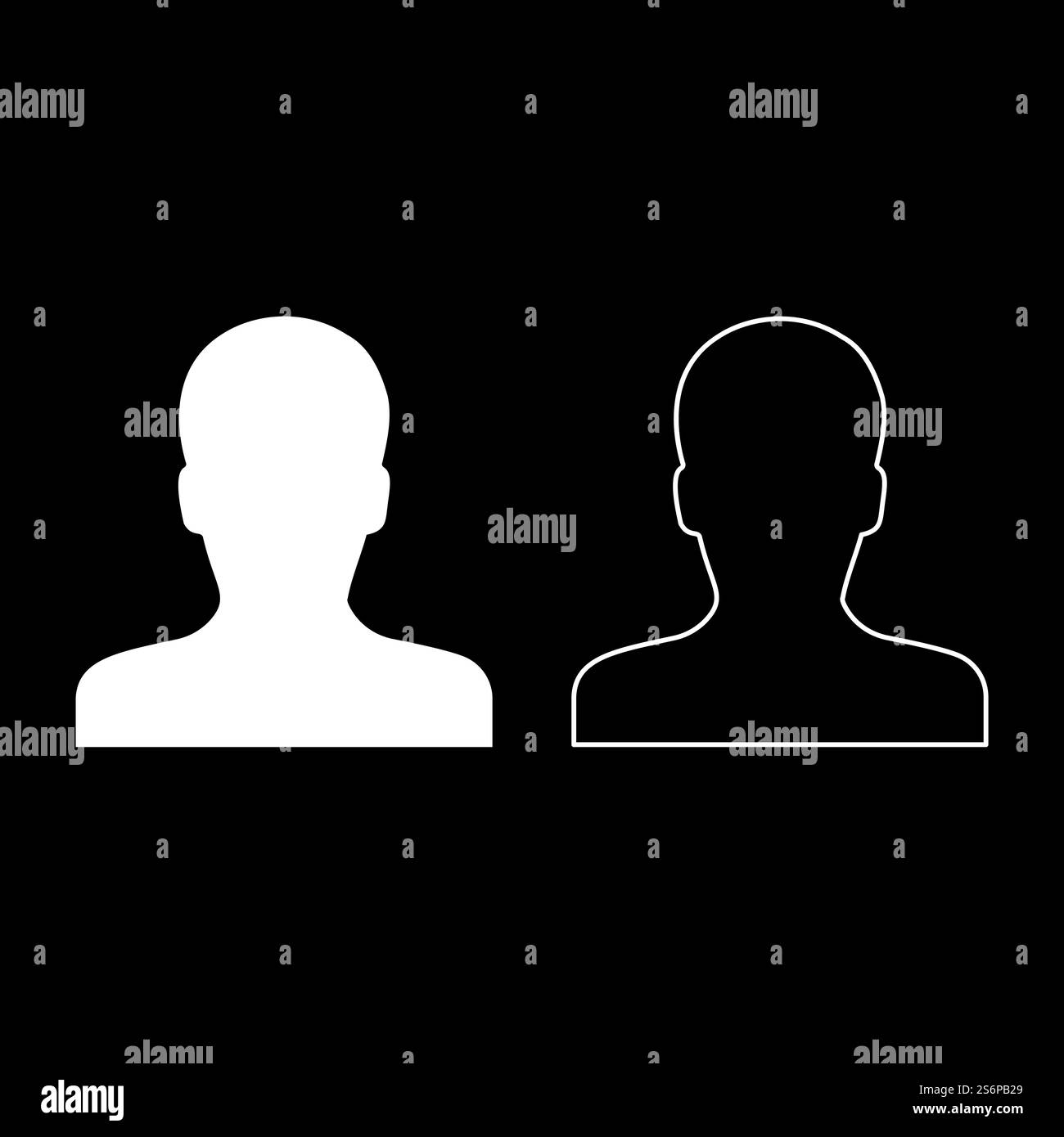 Avatar man face silhouette User sign Person profile picture male icon ...