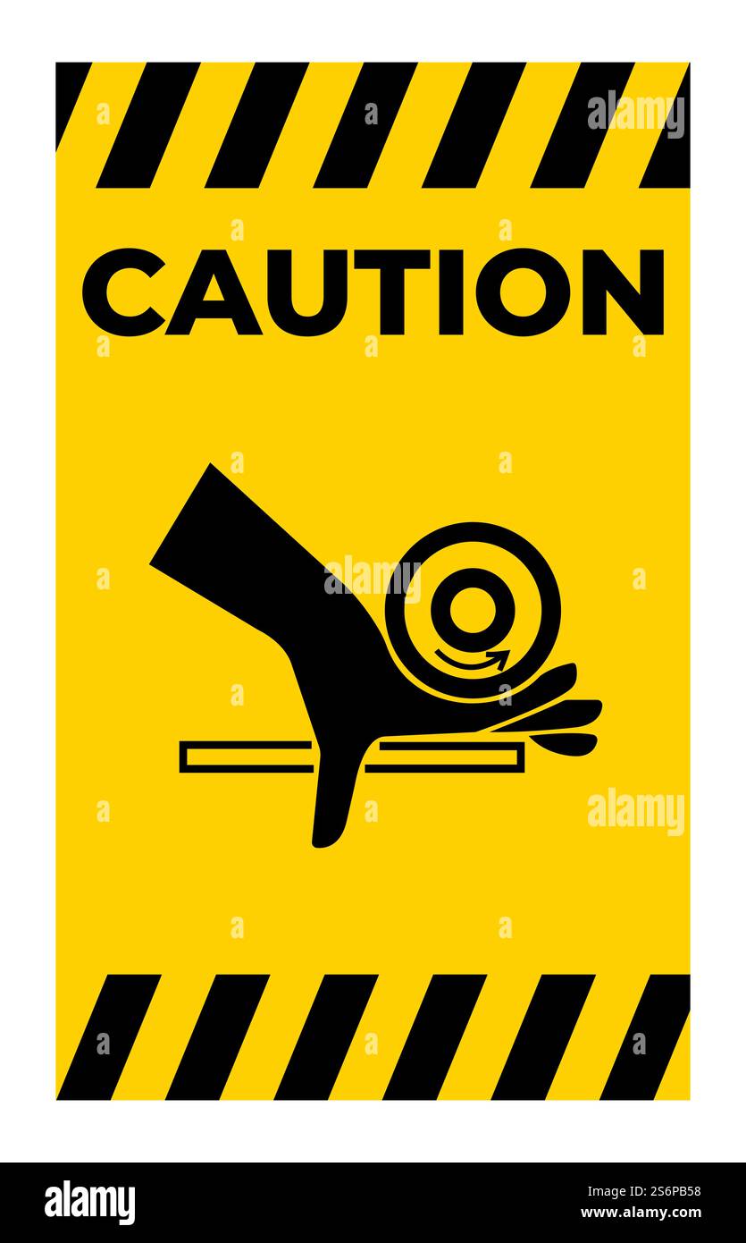 Hand Crush Roller Pinch Point Symbol Sign Isolate on White Background ...
