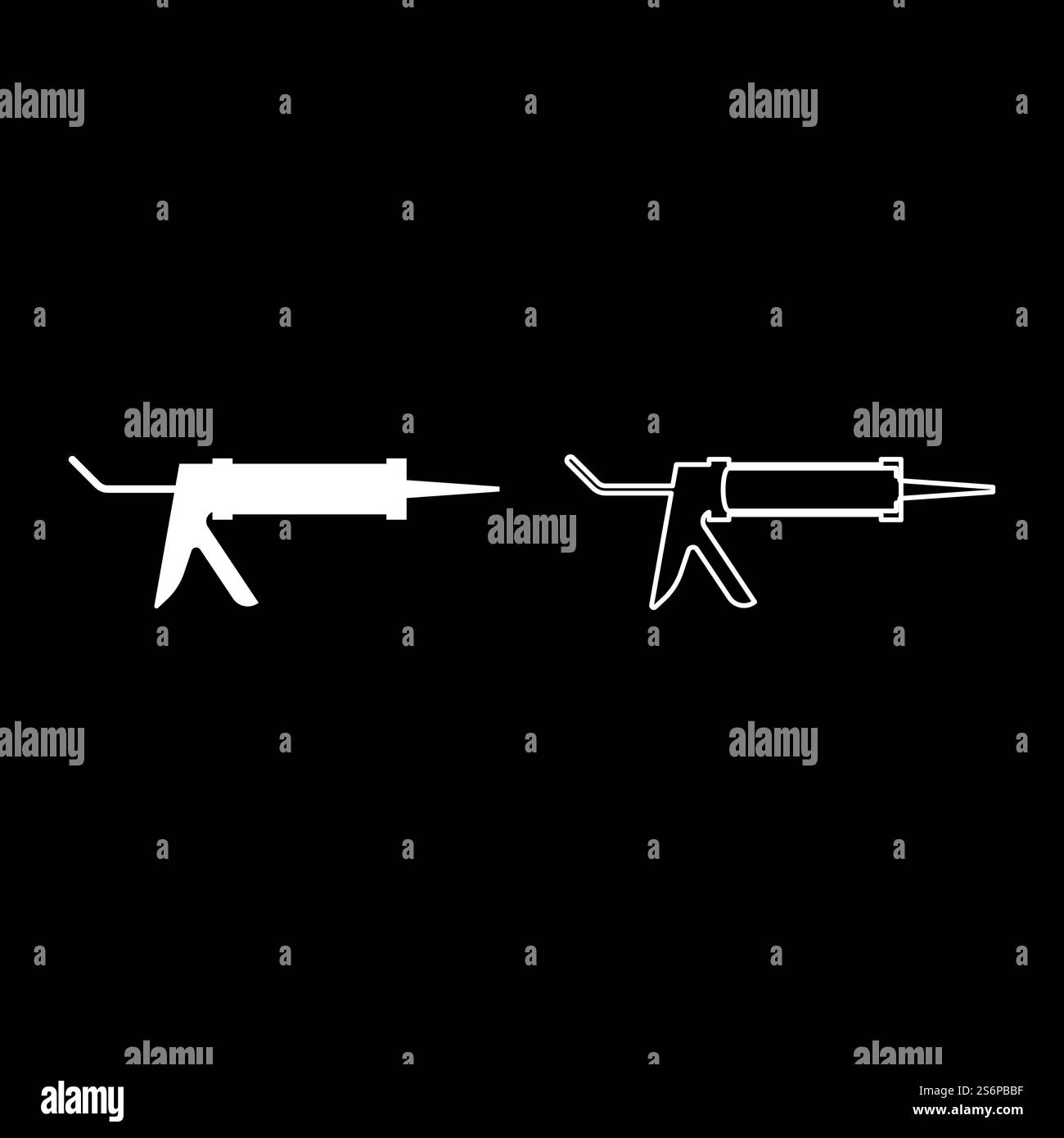 Silicone gun Caulking glue seal icon white color vector illustration ...