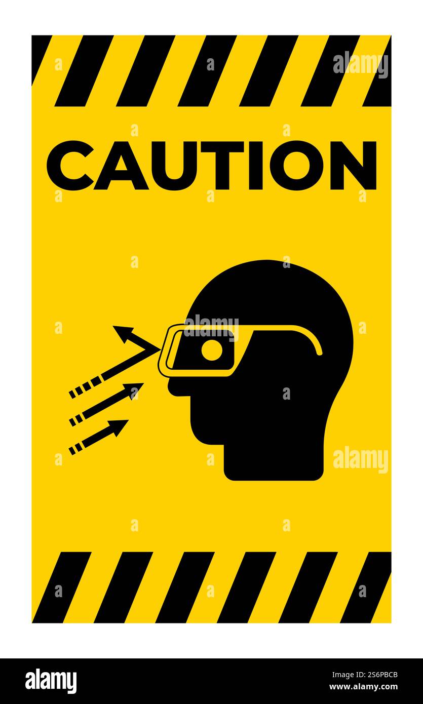 Flying Debris Wear Safety Glasses Symbol Sign Isolate on White ...