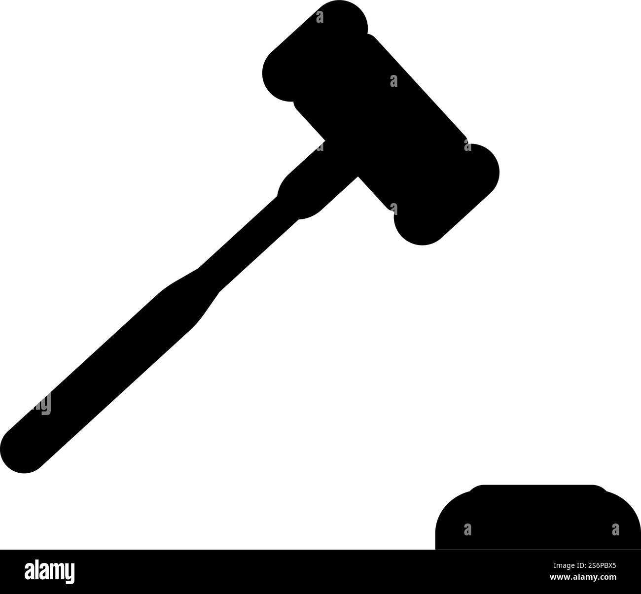 Gavel Hammer judge and anvil auctioneer concept icon black color vector illustration flat style ...