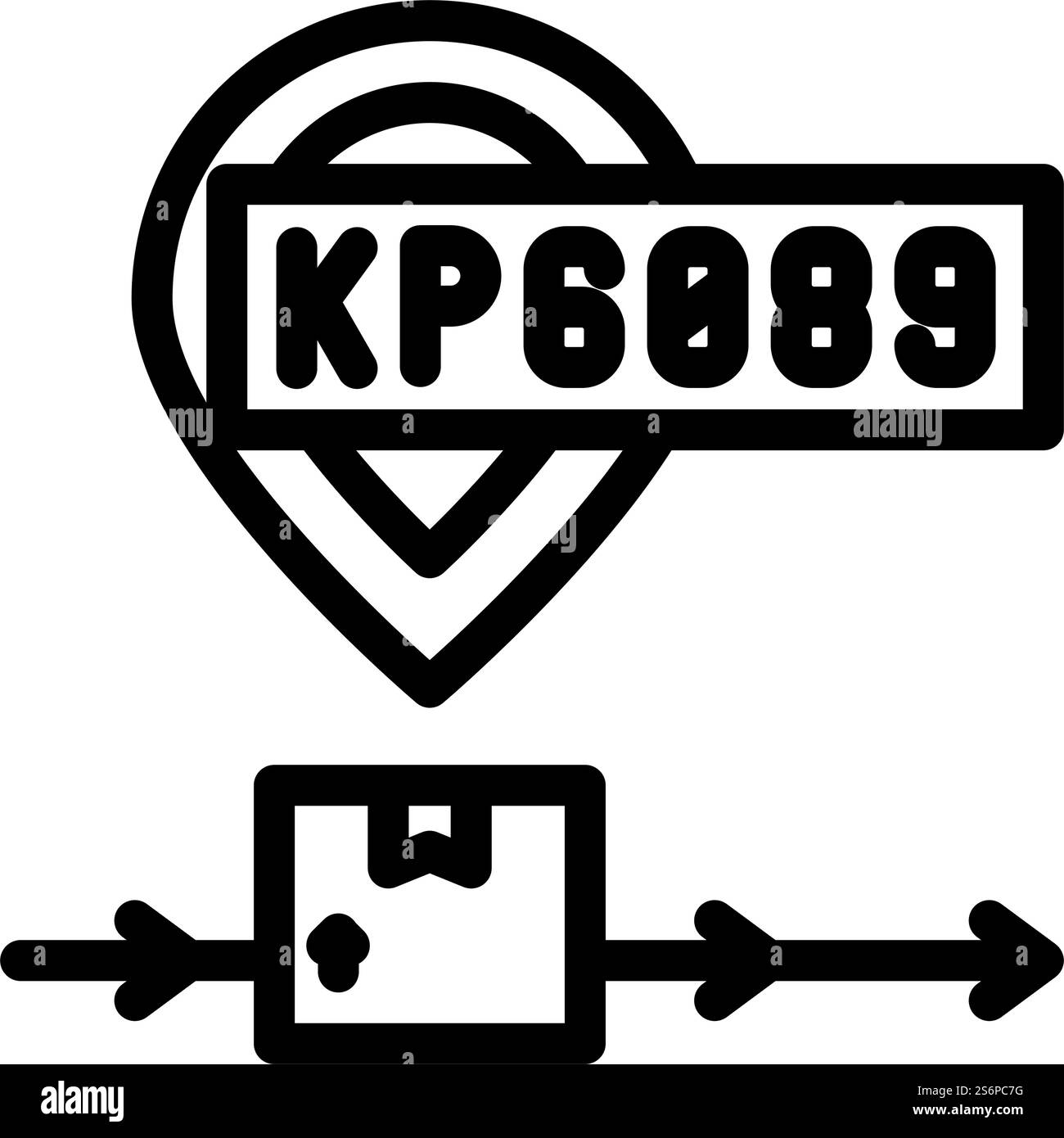 tracking number line icon vector. tracking number sign. isolated ...