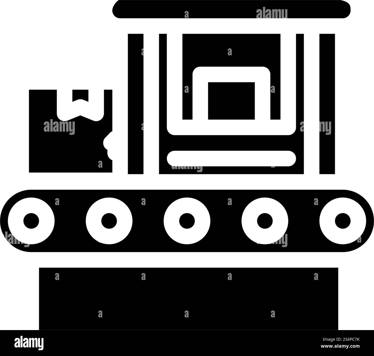 conveyor line glyph icon vector. conveyor line sign. isolated contour ...