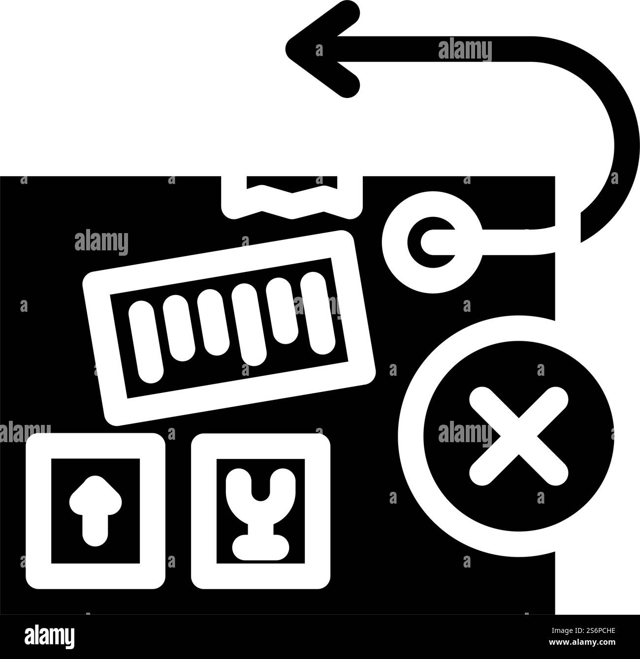 return of cargo glyph icon vector. return of cargo sign. isolated ...