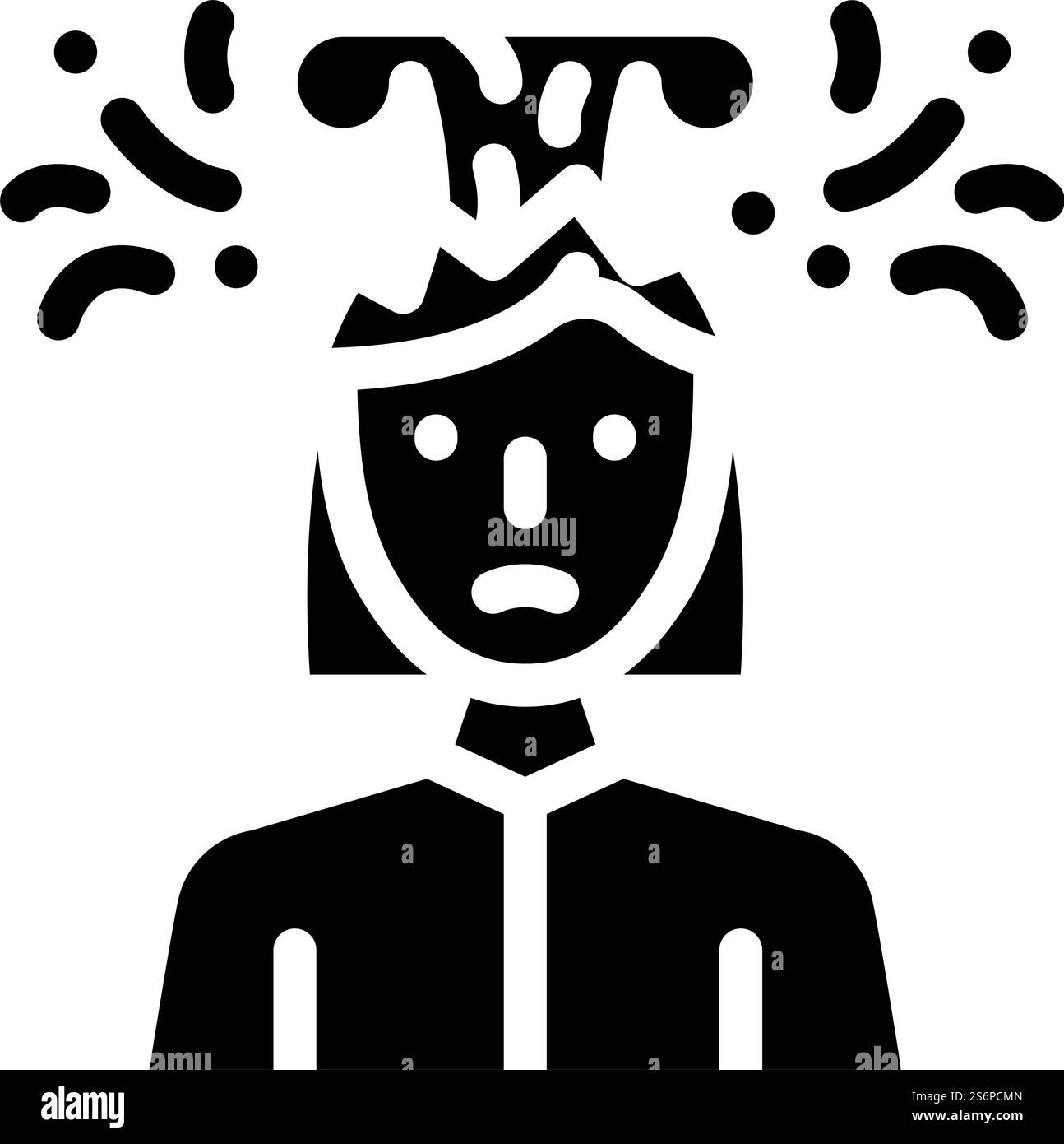 brain explosion female glyph icon vector. brain explosion female sign ...