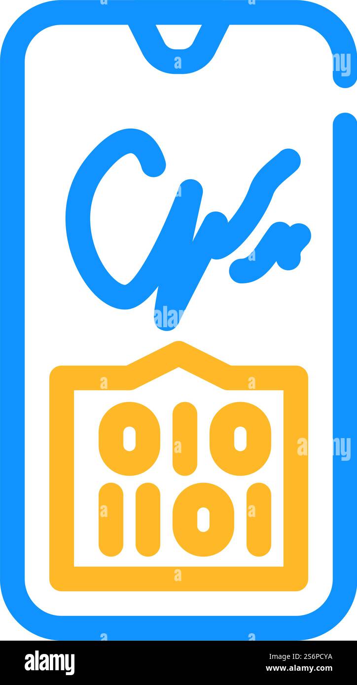 digital signature color icon vector. digital signature sign. isolated ...