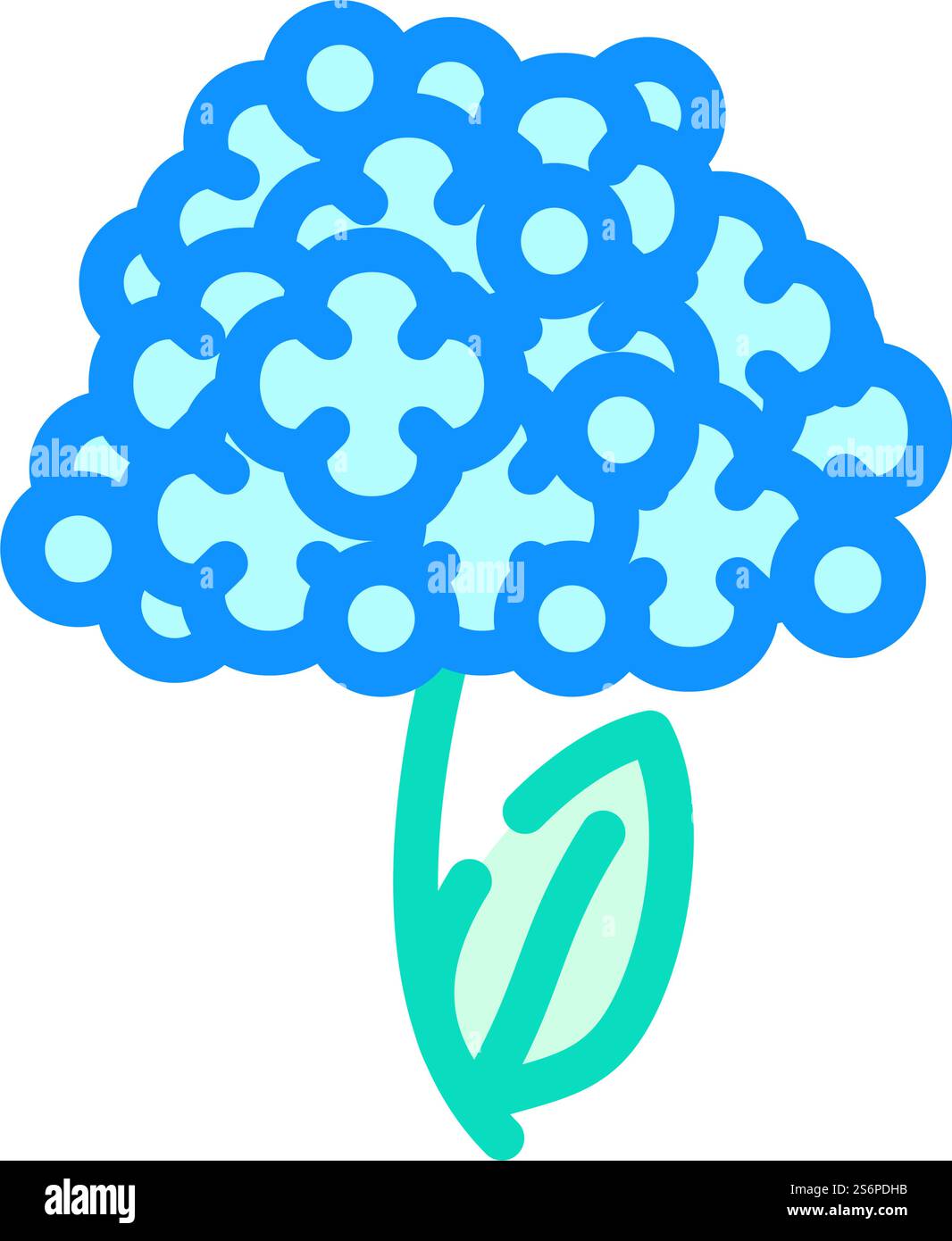 hydrangea flower color icon vector. hydrangea flower sign. isolated ...