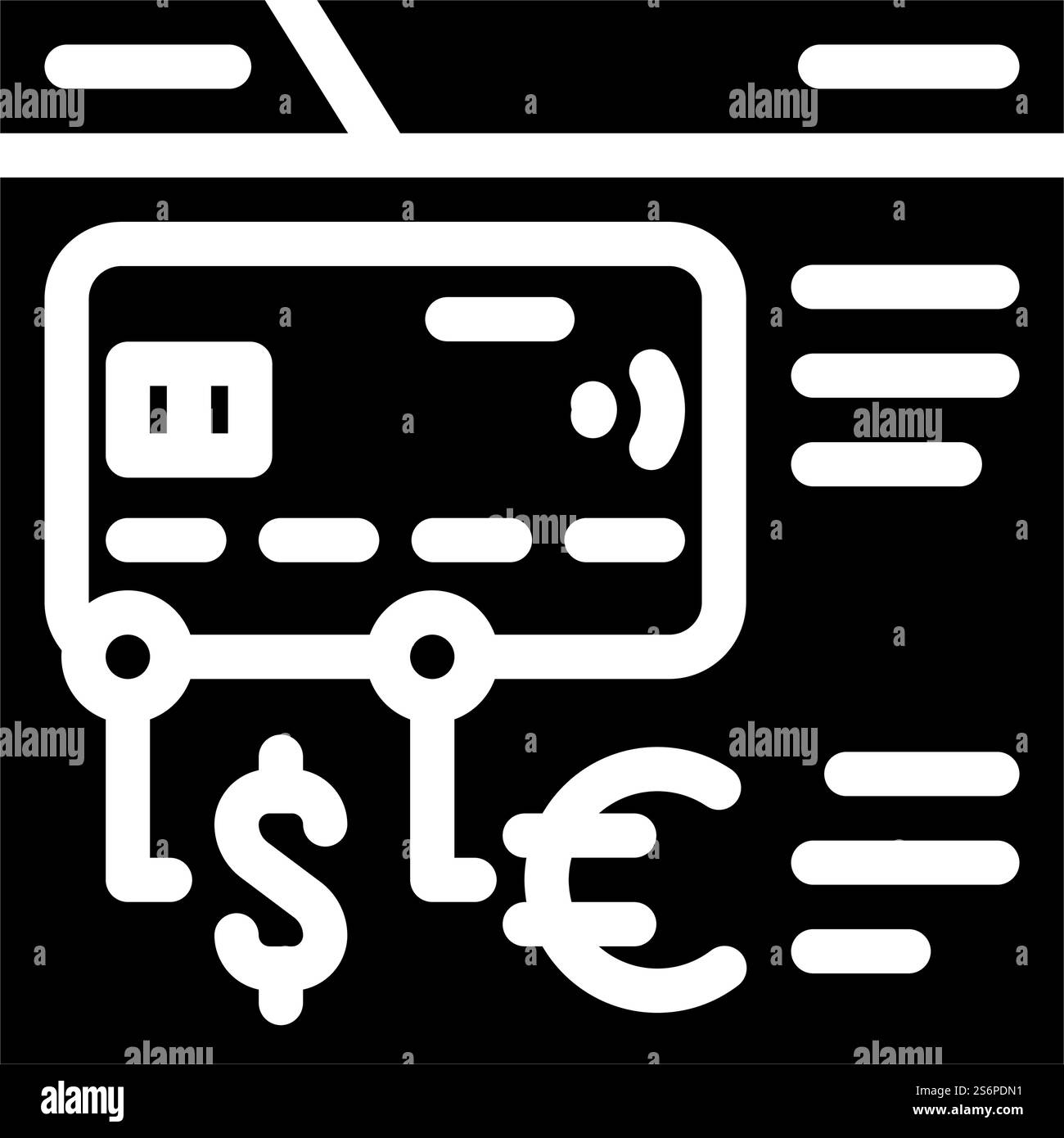 fintech digital card glyph icon vector. fintech digital card sign ...