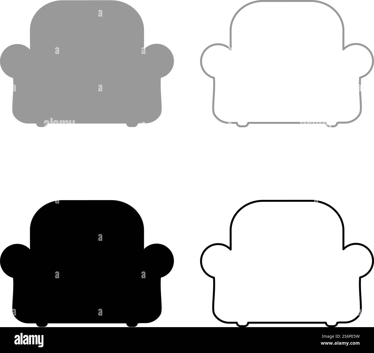 Armchair silhouette recliner Furniture for living room set icon grey ...