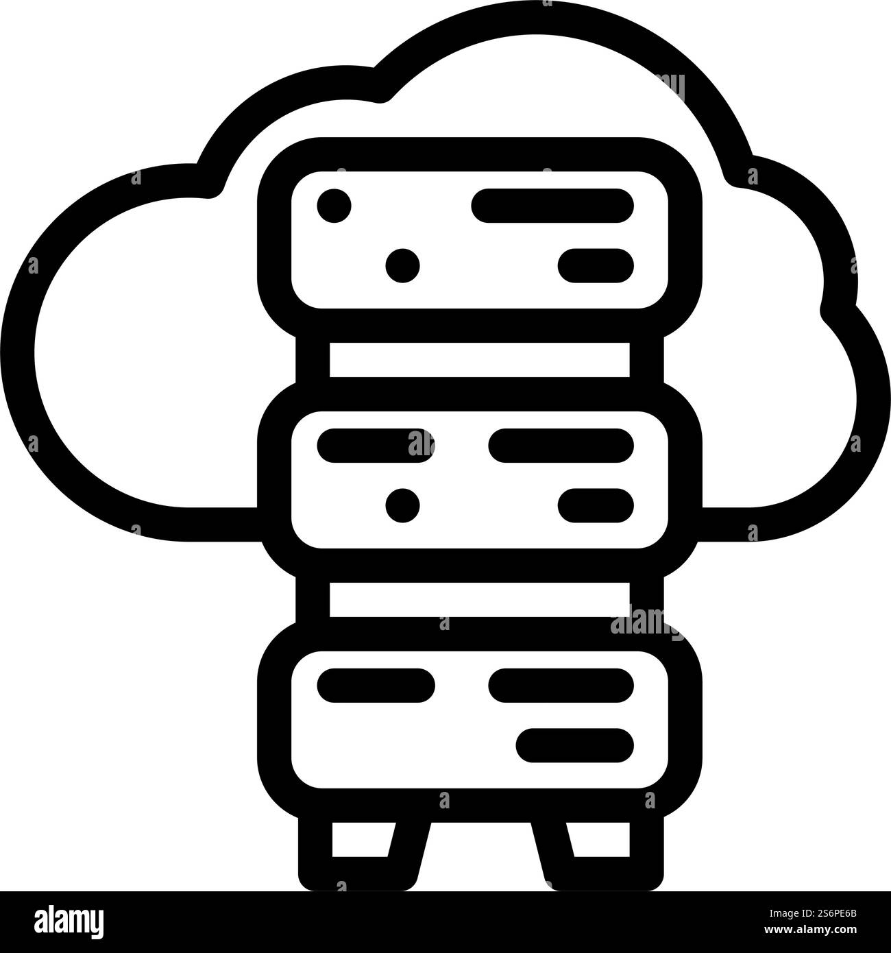 saas software and data center line icon vector. saas software and data ...