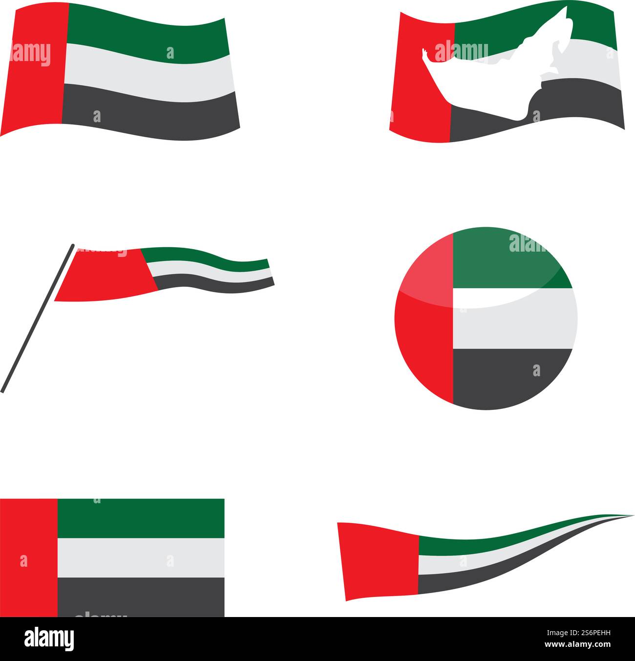 Uni emirate arab flag illustration vector flat design Stock Vector ...