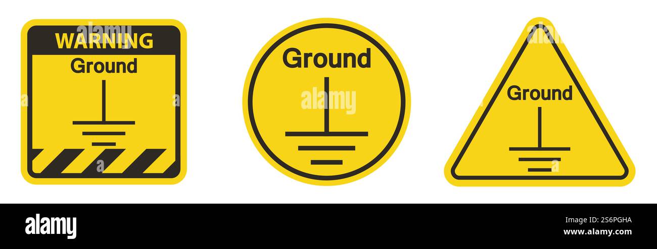 Protective Earth (Ground) Symbol Sign, Vector Illustration, Isolate On ...