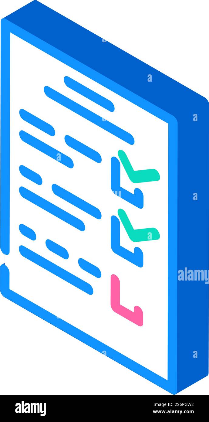 check list isometric icon vector. check list sign. isolated symbol ...