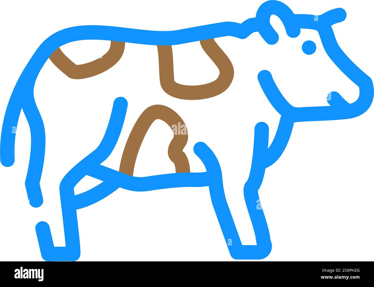 cow farmland animal color icon vector. cow farmland animal sign ...