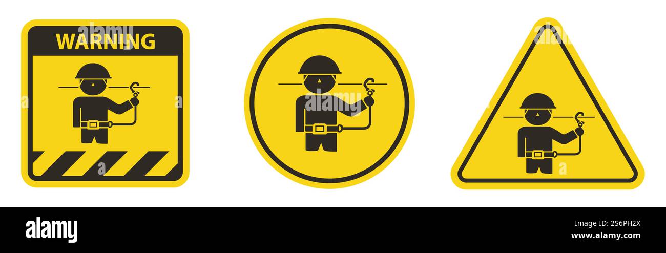 Caution Use Safety Belts Symbol Sign Isolate On White Background Stock ...