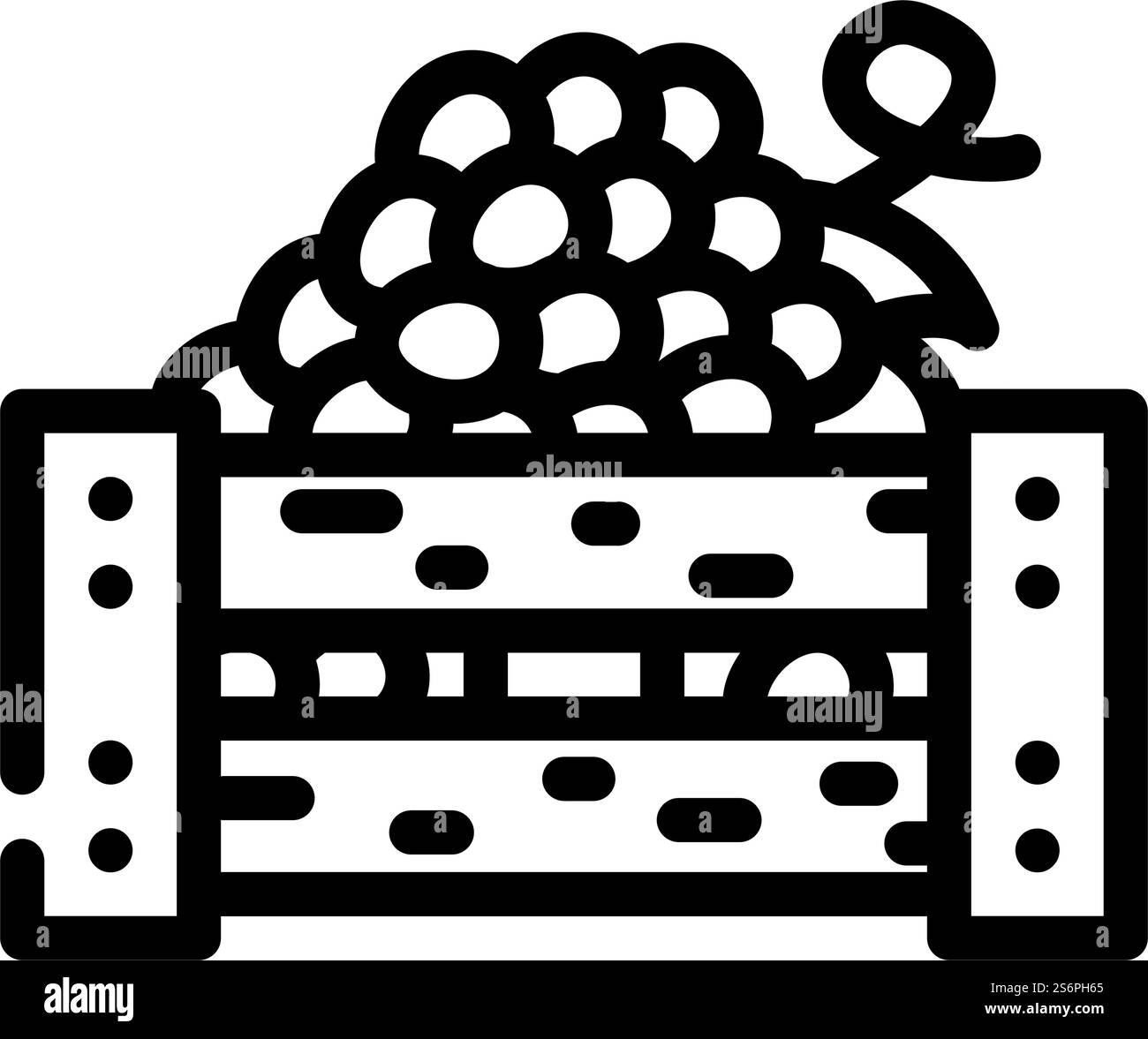 box of grapes line icon vector. box of grapes sign. isolated contour ...