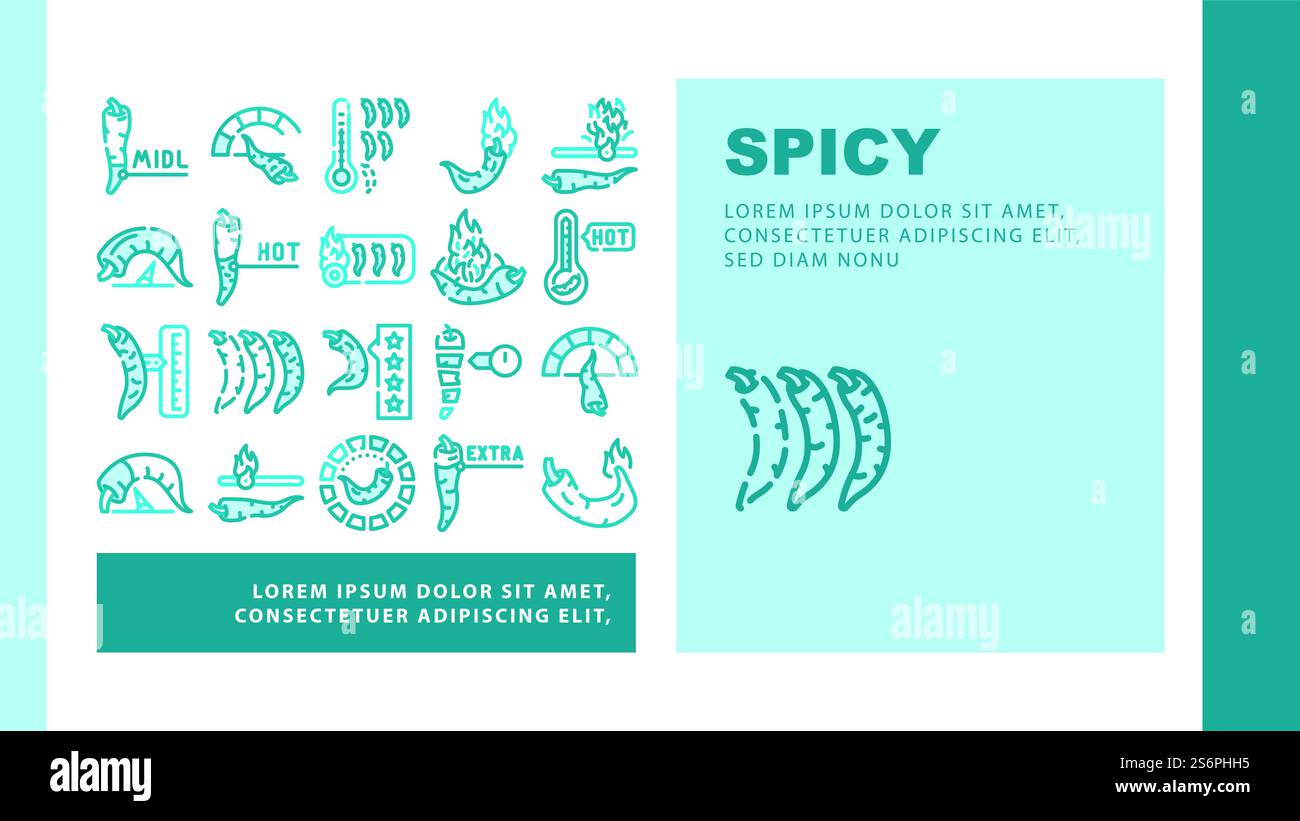 Spicy Pepper Different Scale Landing Web Page Header Banner Template ...