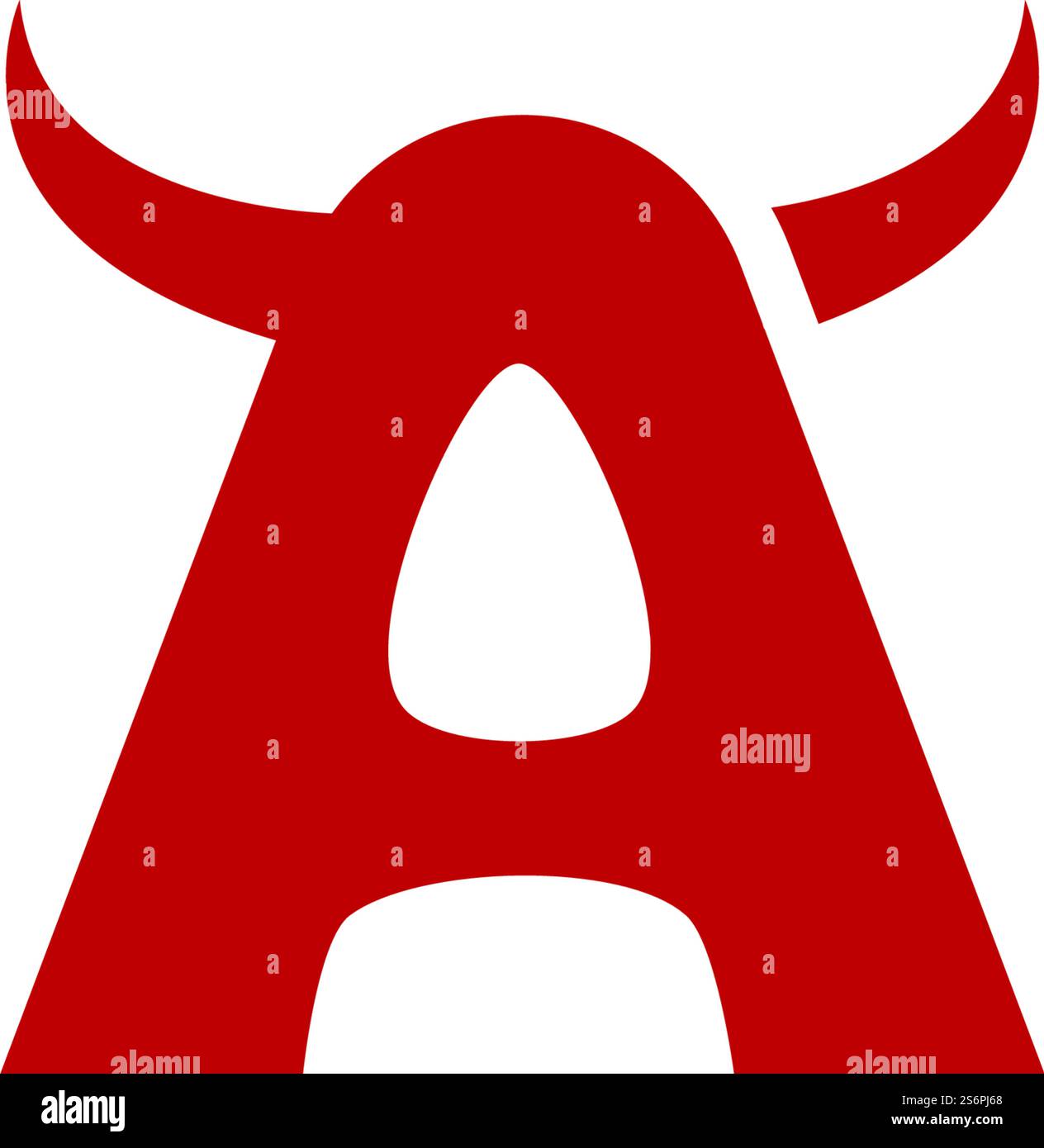 A initial letter with devil horn logo vector design Stock Vector Image ...