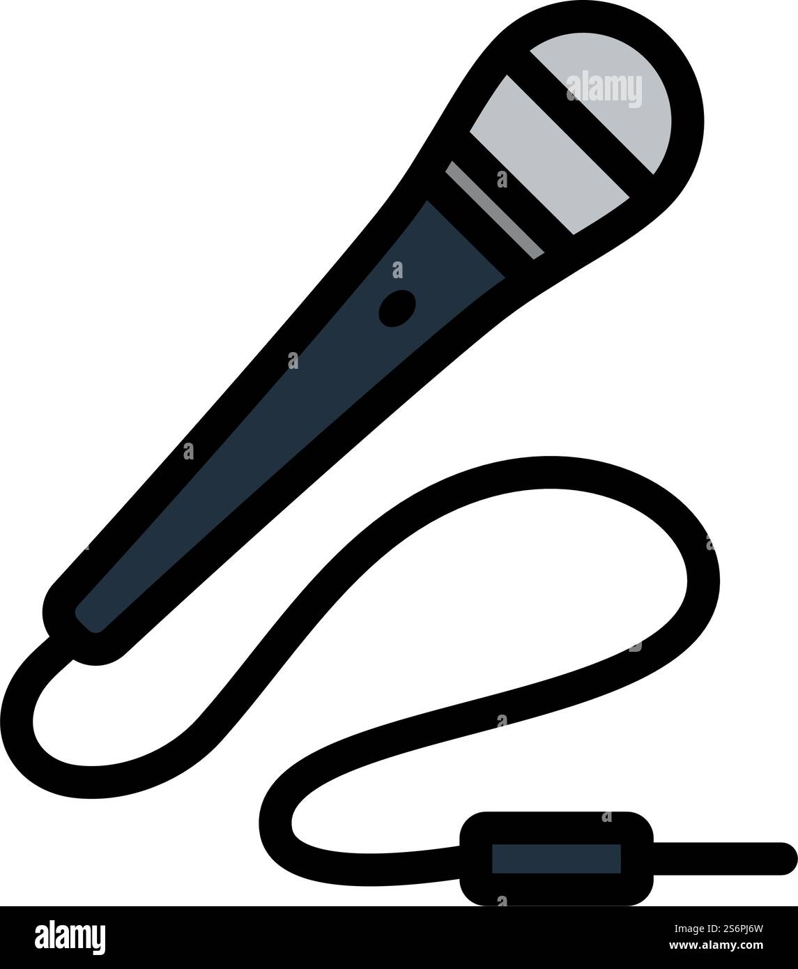 Karaoke Microphone Icon. Editable Bold Outline With Color Fill Design ...
