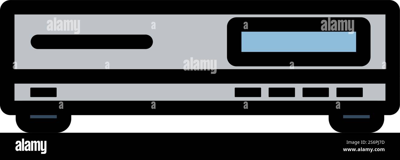 Media Player Icon. Editable Bold Outline With Color Fill Design. Vector ...