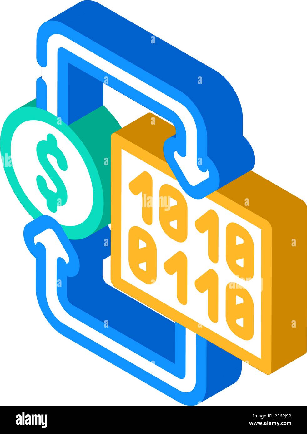 converting digital money into paper isometric icon vector. converting ...