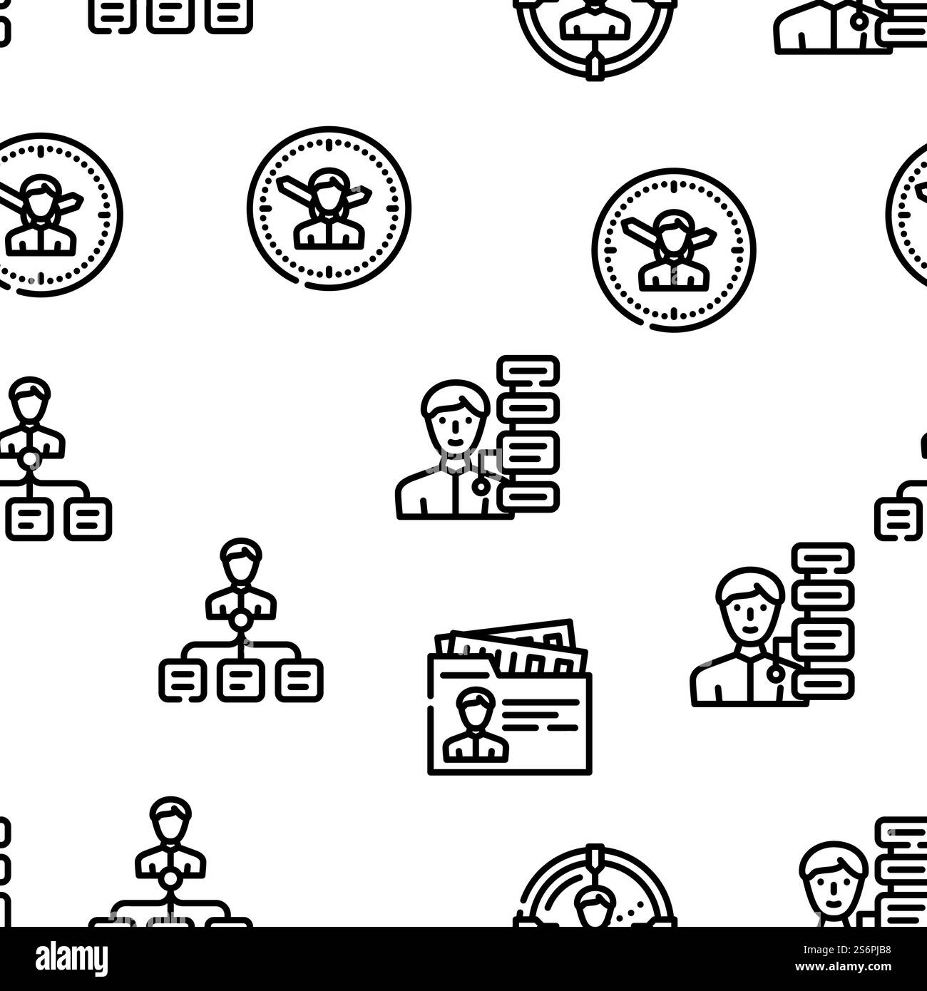 Human Resources Hr Department Vector Seamless Pattern Thin Line ...