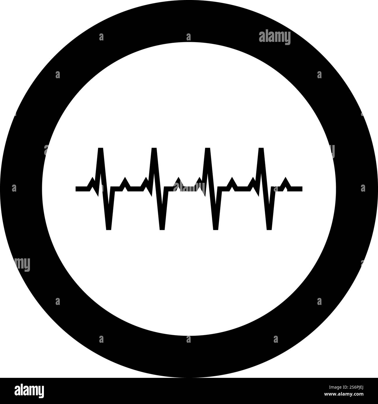 Pulse graph Heart beat Cardiogram rhythm graphic ecg Echocardiogram icon in circle round black ...