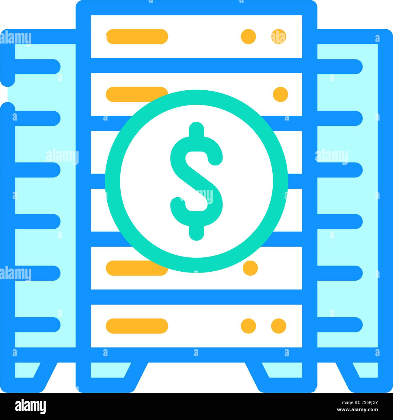 data center business intelligence color icon vector. data center ...