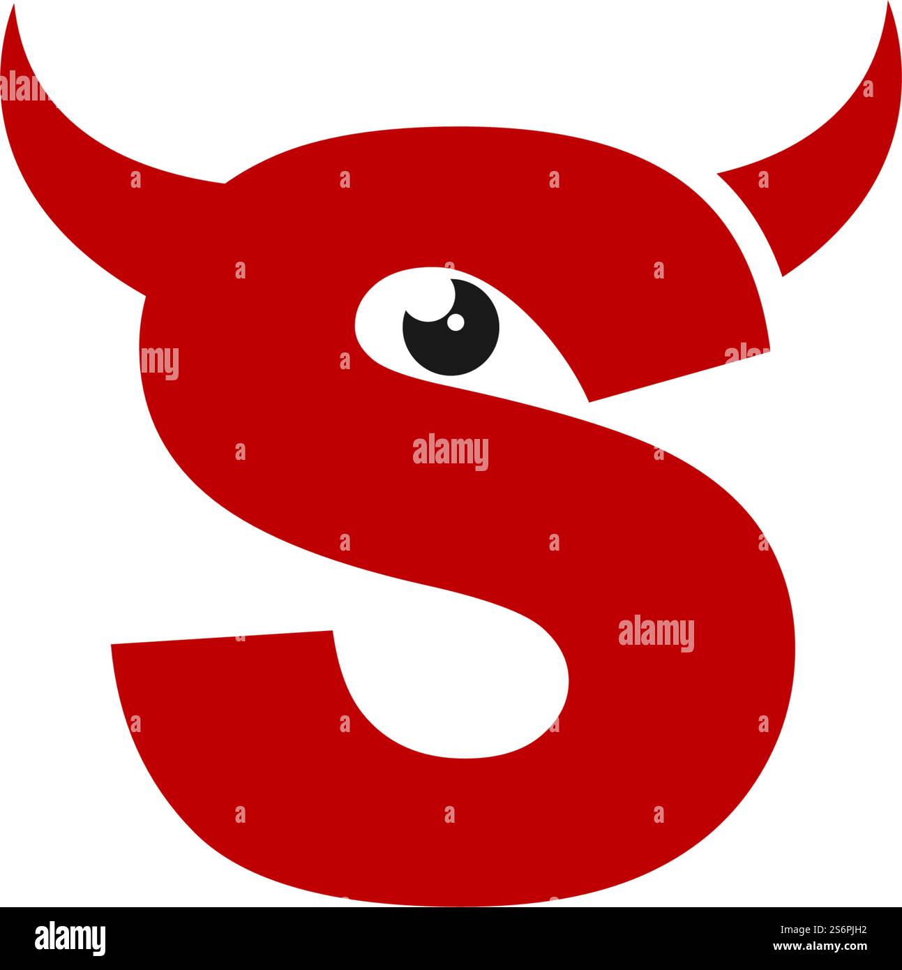 S initial letter with devil horn logo vector design Stock Vector Image ...