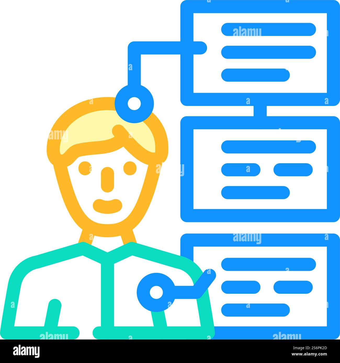customer business intelligence color icon vector. customer business ...