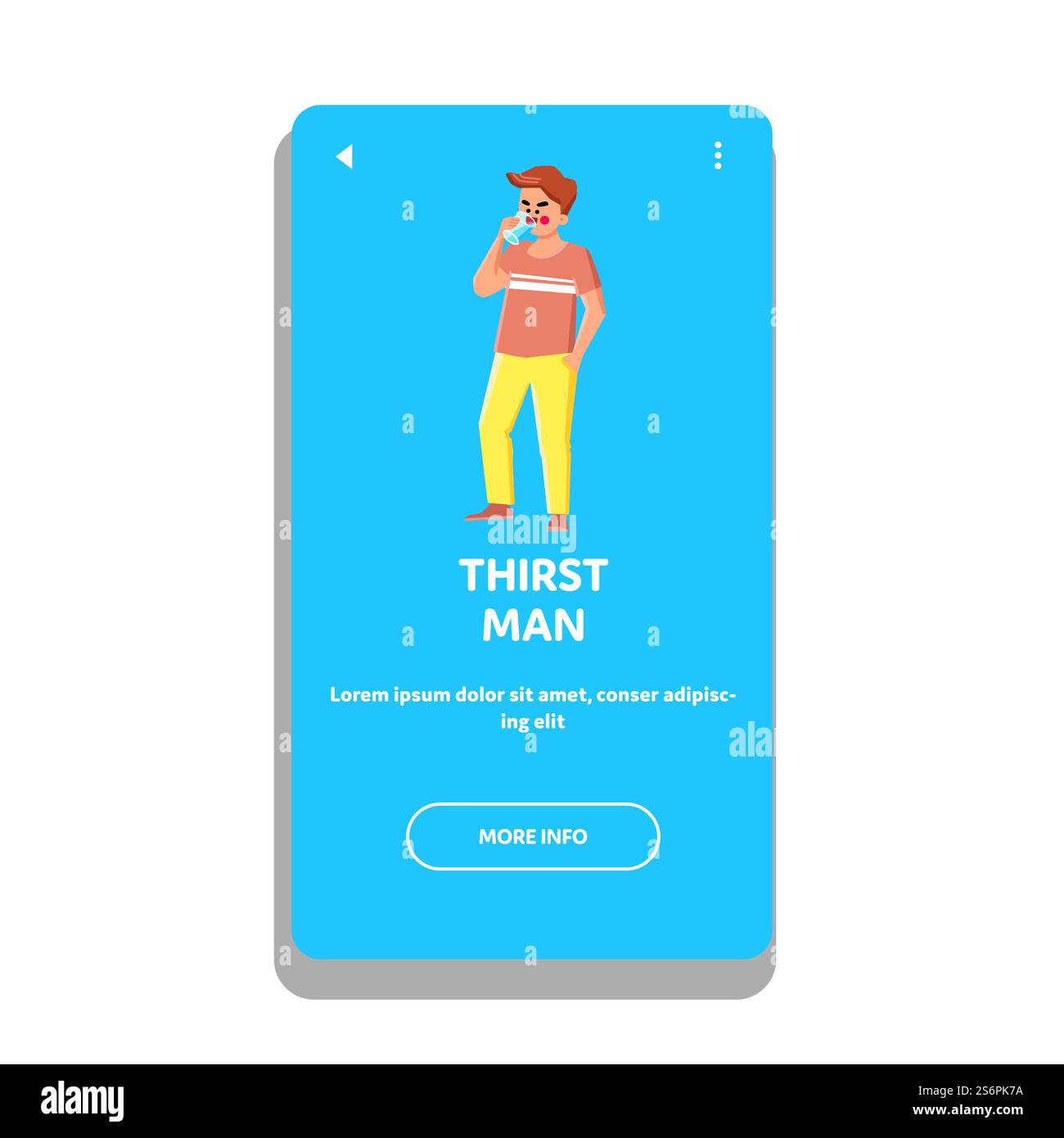 thirst man drinking glass water. thirsty boy drink energy mineral water ...
