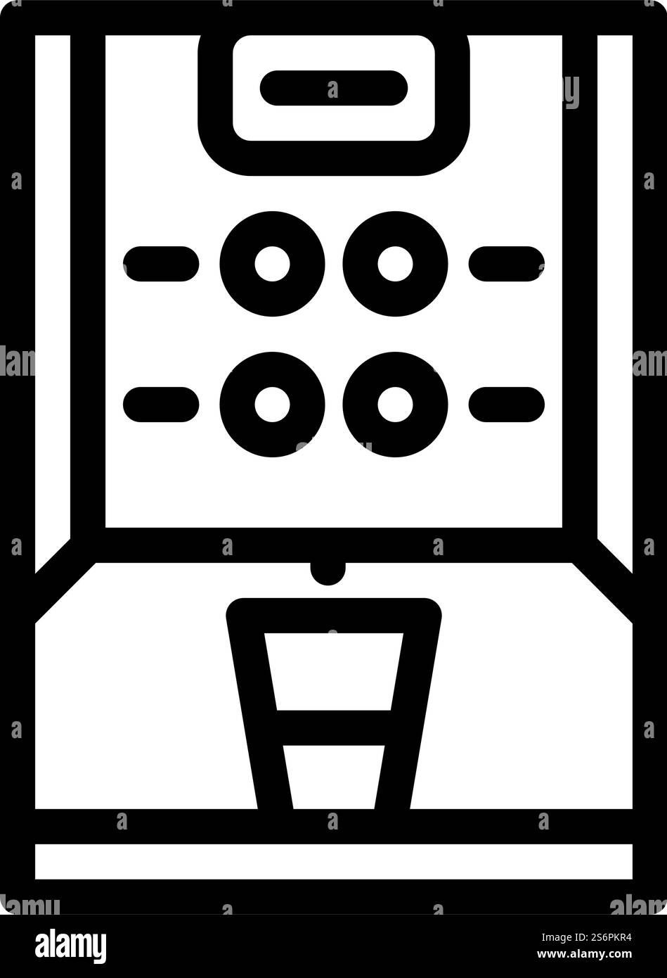 vending coffee machine line icon vector. vending coffee machine sign. isolated contour symbol ...