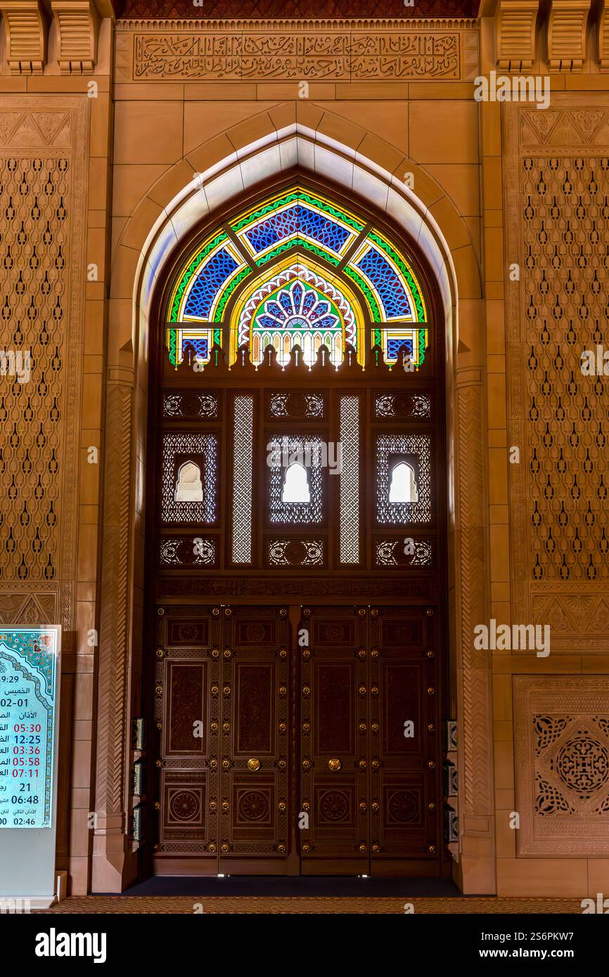 Door in the women's prayer hall, Sultan Qaboos Grand Mosque, Muscat ...
