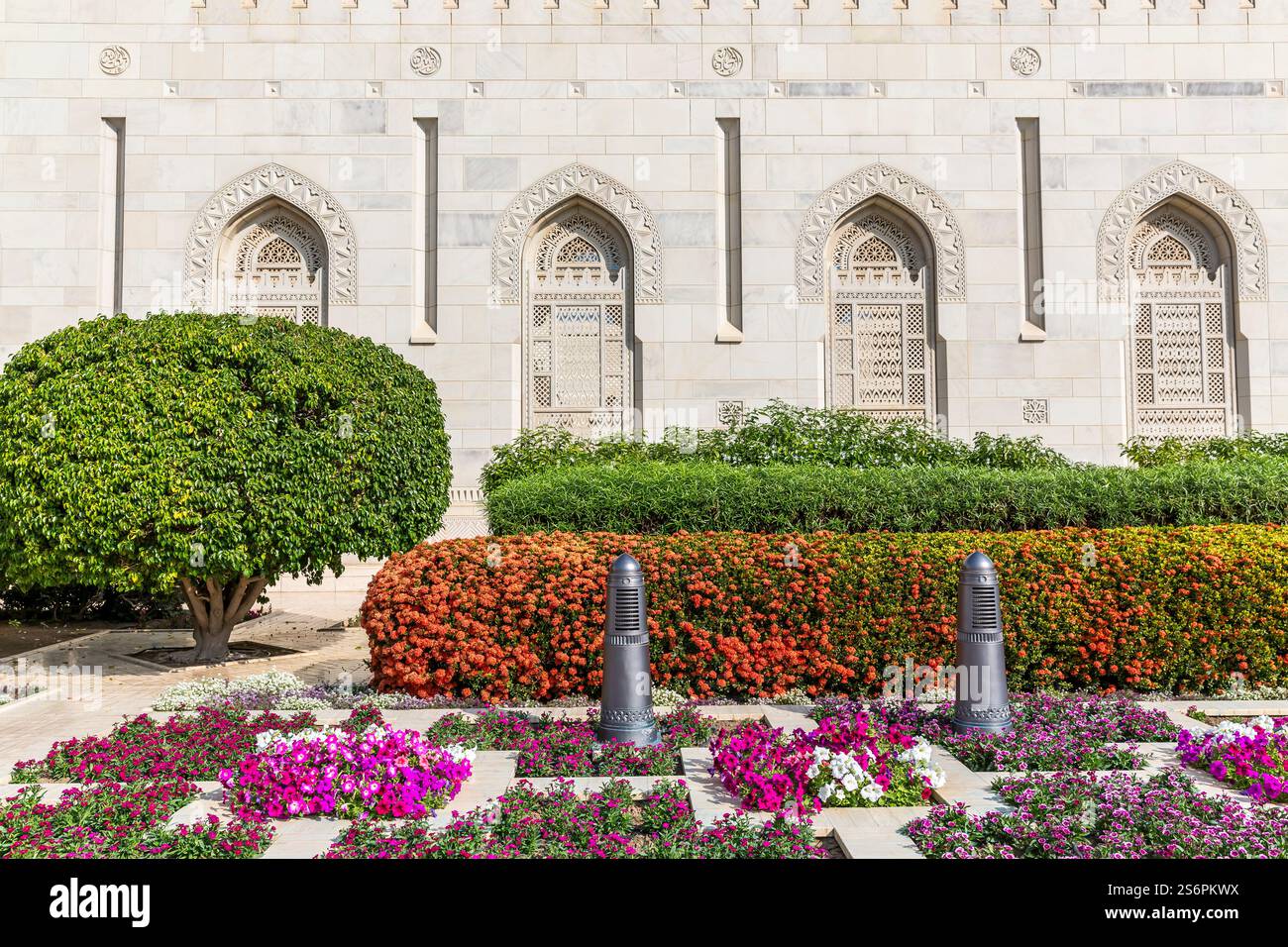 Decorated windows, Sultan Qaboos Grand Mosque, Muscat, Muscat, Oman ...