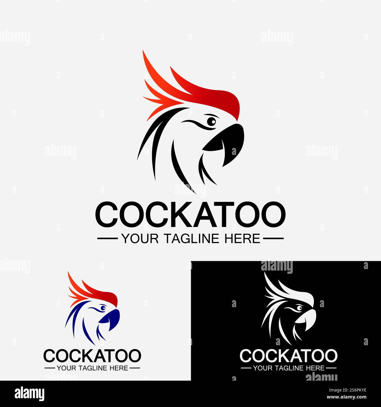 Cockatoo Parrot Bird logo design vector template Stock Vector Image ...