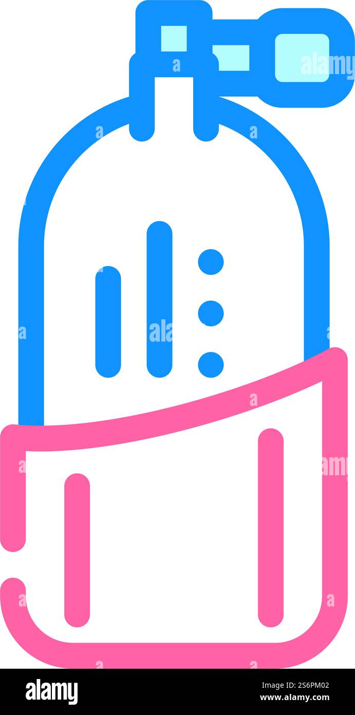 oxygen cylinder color icon vector. oxygen cylinder sign. isolated ...