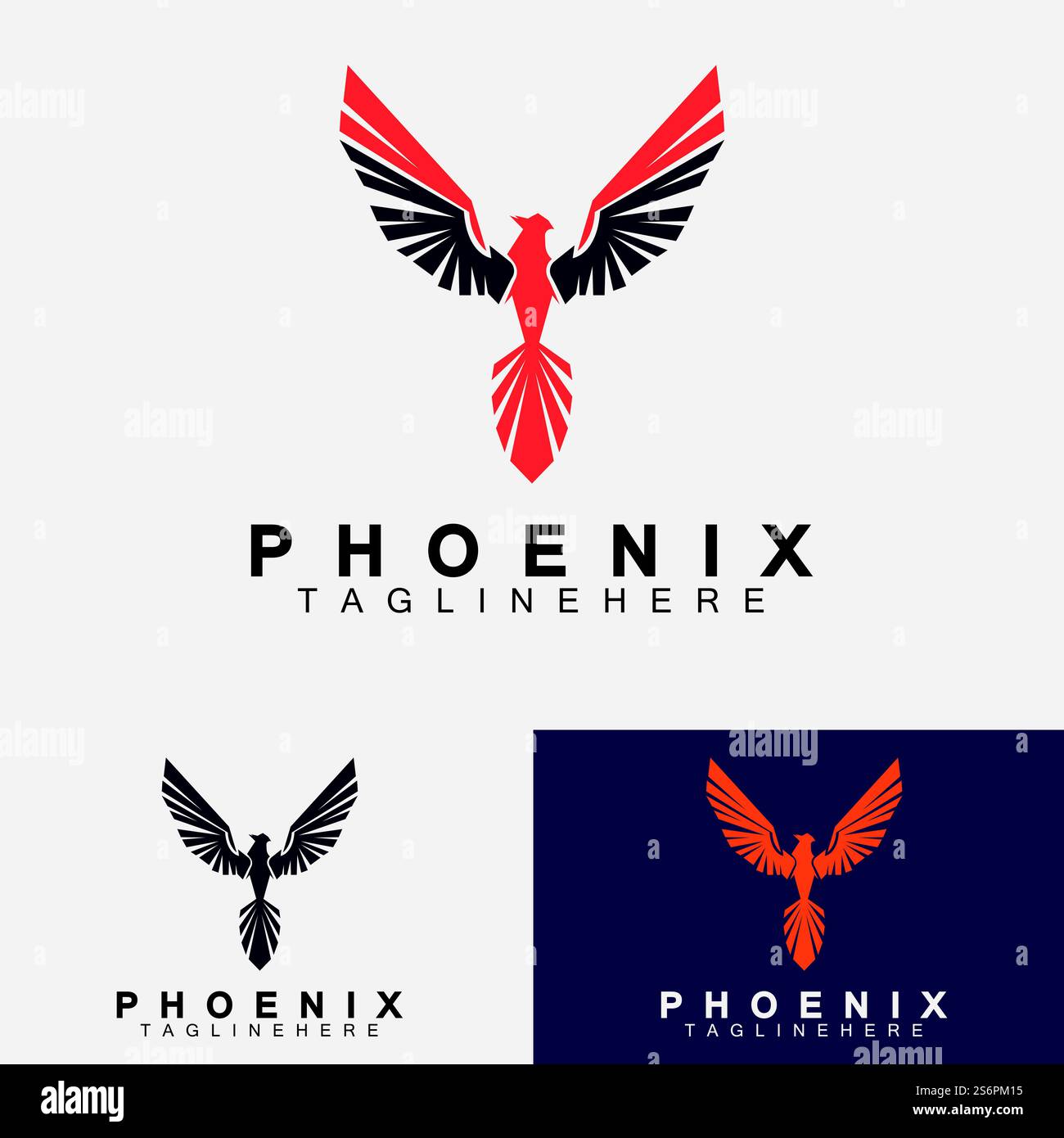 Phoenix logo Vector Illustration Design Template Stock Vector Image ...